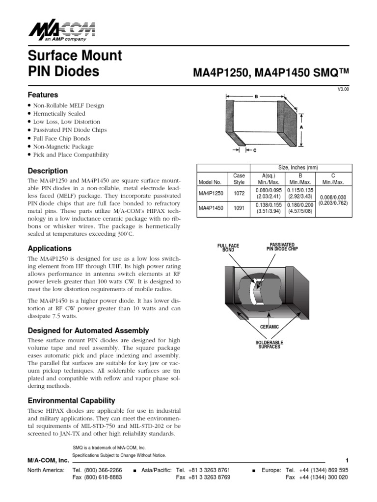 Datasheet Diodo Pin | PDF | Capacitor | Electrical Resistance And ...