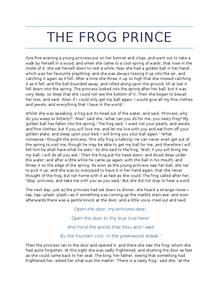 The Frog Prince | PDF
