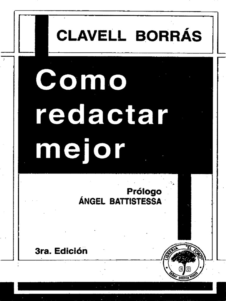 Como Redactar Mejor Clavell Borrás PDF | PDF | Verbo | Palabra