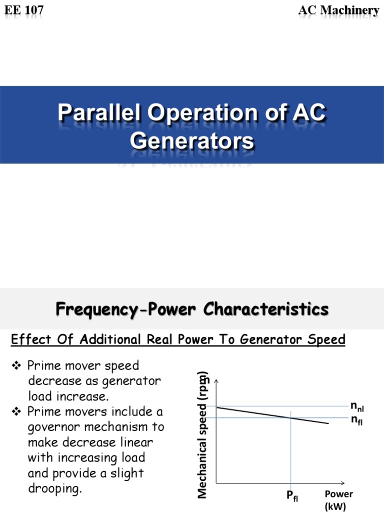 Parallel Operation of Synchronous Generator-1 | PDF | Ac Power ...