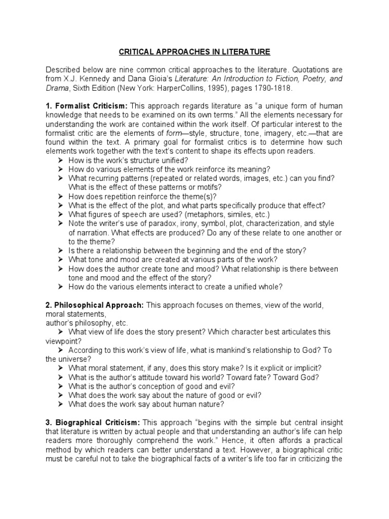 Literary Approaches | PDF | Archetype | Unconscious Mind