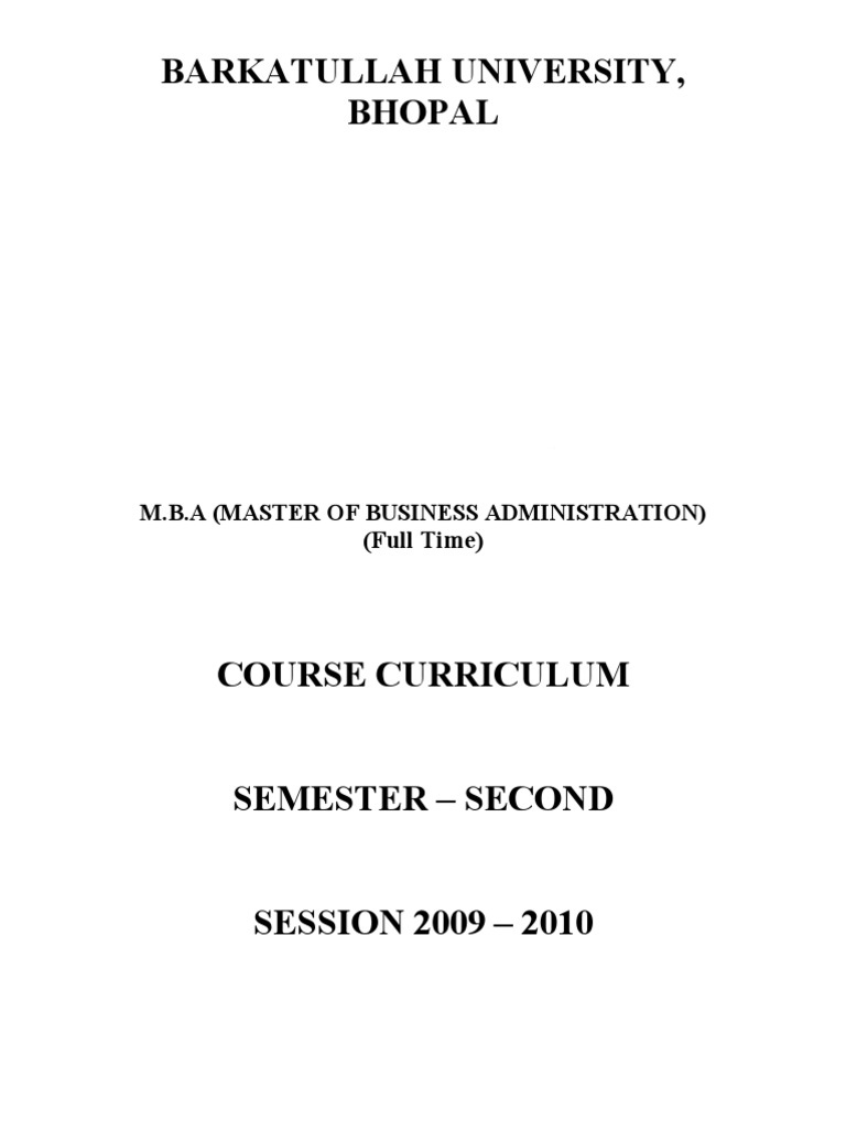 MBA 2nd Semester Syllabus Overview | PDF | Organizational Behavior ...