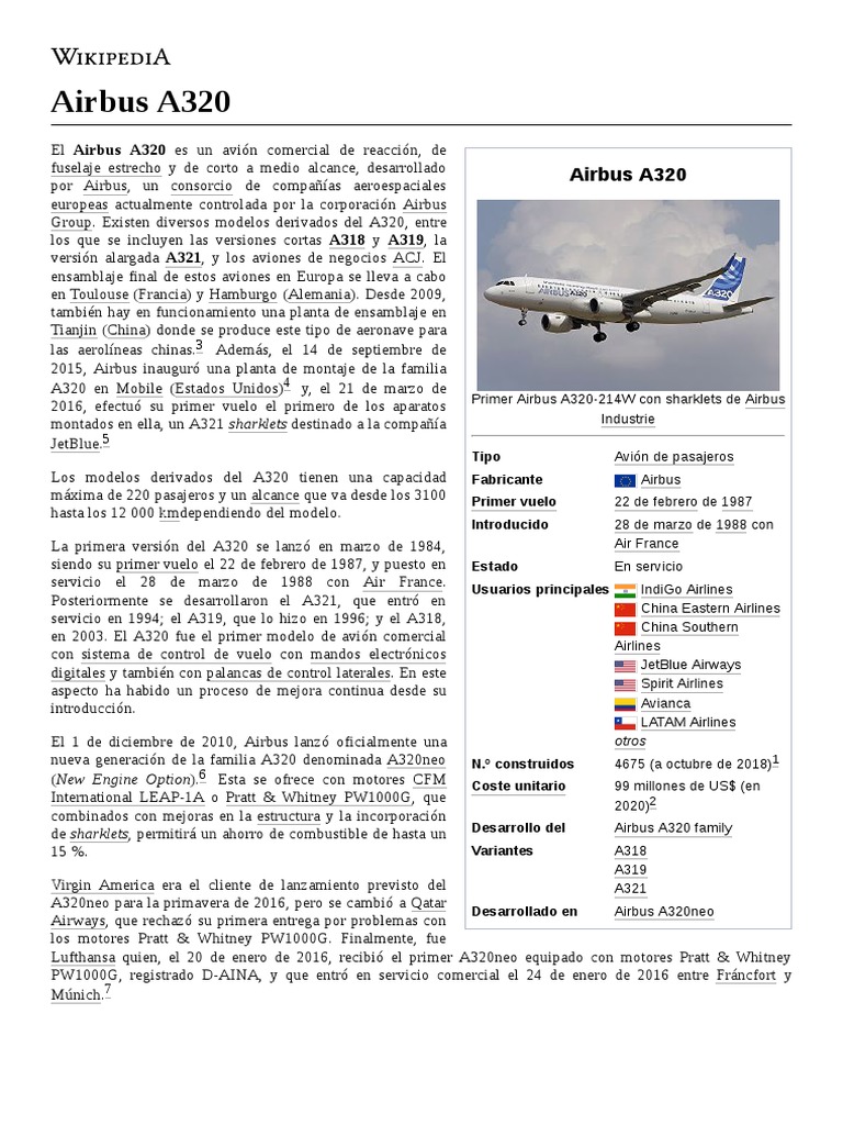 Airbus A320 | PDF | Aerobús | aerolíneas