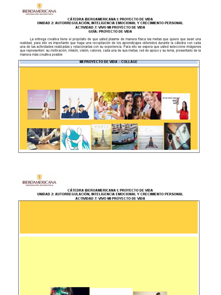 Mi Proyecto de Vida Collage | PDF
