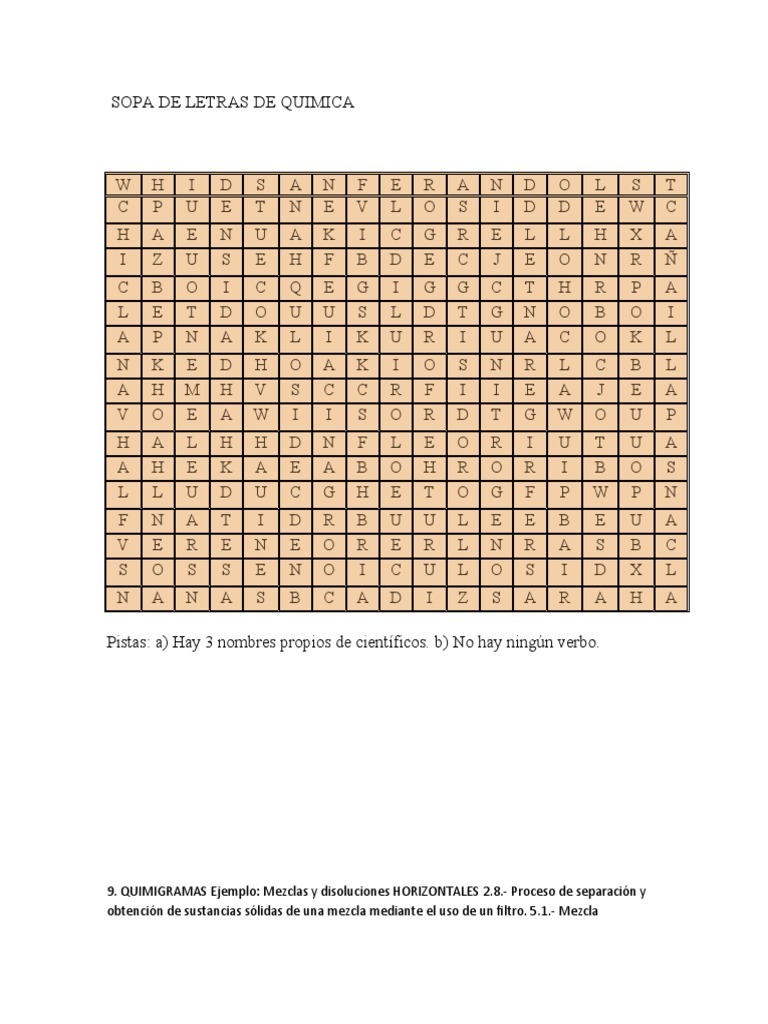 Sopa de Letras de Quimica | PDF | Neumático | Reciclaje