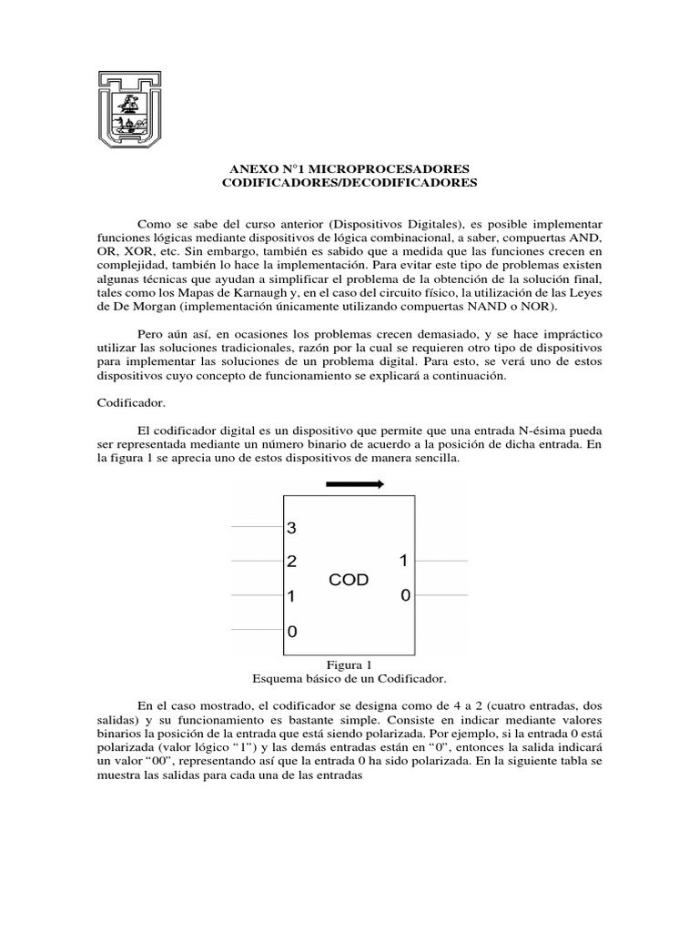 Codificadores y Decodificadores Digitales | PDF | Puerta lógica ...