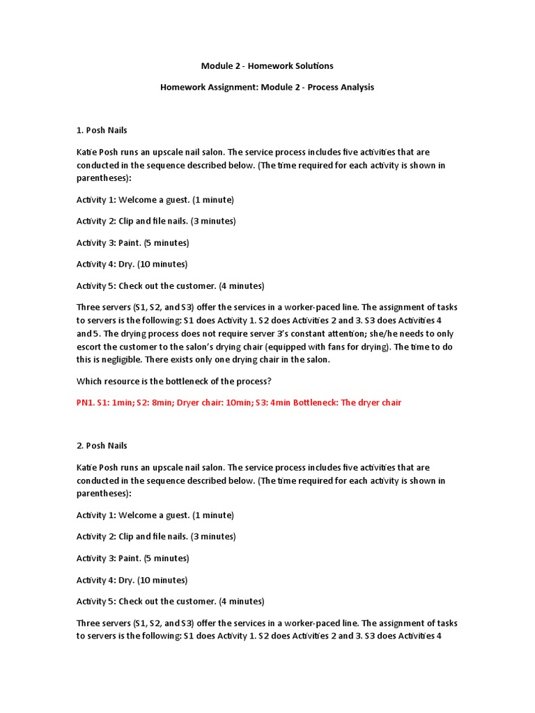 Homework Assignment Module 2 - Process Analysis | PDF | Prototype ...