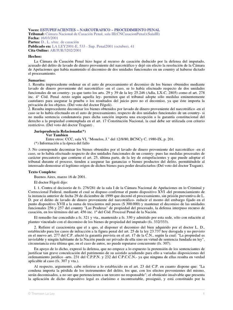 Fallo CNCP - D., L. | PDF | Derecho penal | Ley procesal Fallo CNCP - D., L. | PDF | Derecho penal | Ley procesal