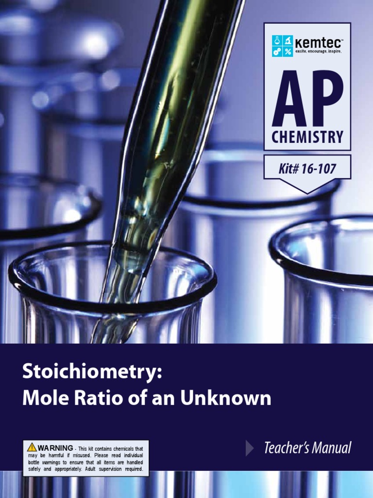 Kemtec Ap Chemistry Stoichiometry Mole Ratio of An Unknown Manual | PDF ...