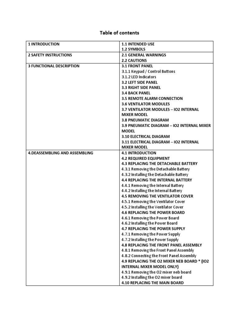 Table of Contents (Service Manual) | PDF | Verification And Validation ...