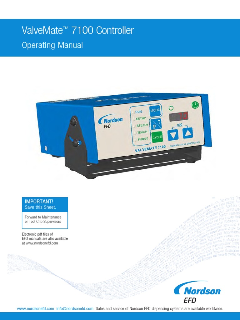 Valvemate 7100 Controller: Operating Manual | PDF | Switch | Valve
