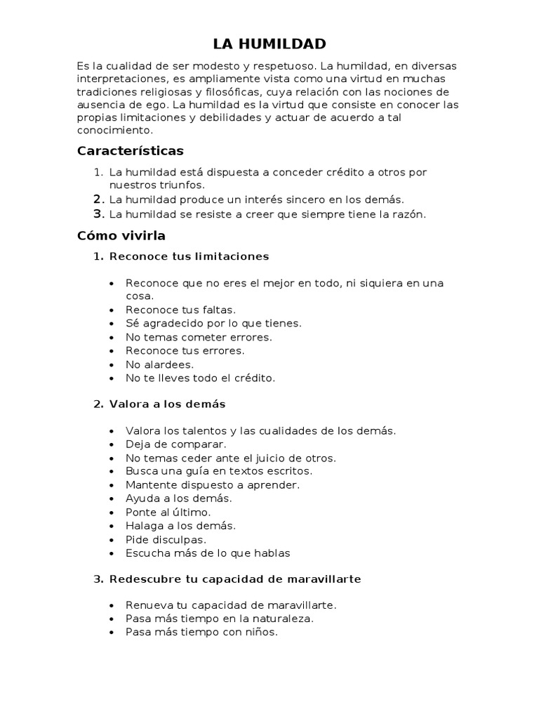 Guía Práctica para Vivir con Humildad | PDF | Estilo de vida