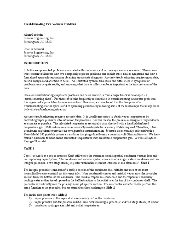 Troubleshooting Vacuum System Issues | PDF | Heat Exchanger | Vacuum