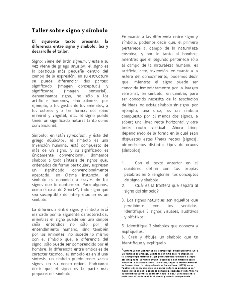 Signo y símbolo: diferencias clave | PDF | Los símbolos | Ciencia cognitiva