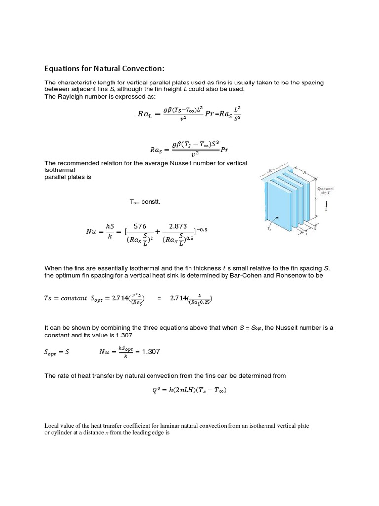 Equations For Natural Convection | PDF | Heat Transfer | Branches Of ...