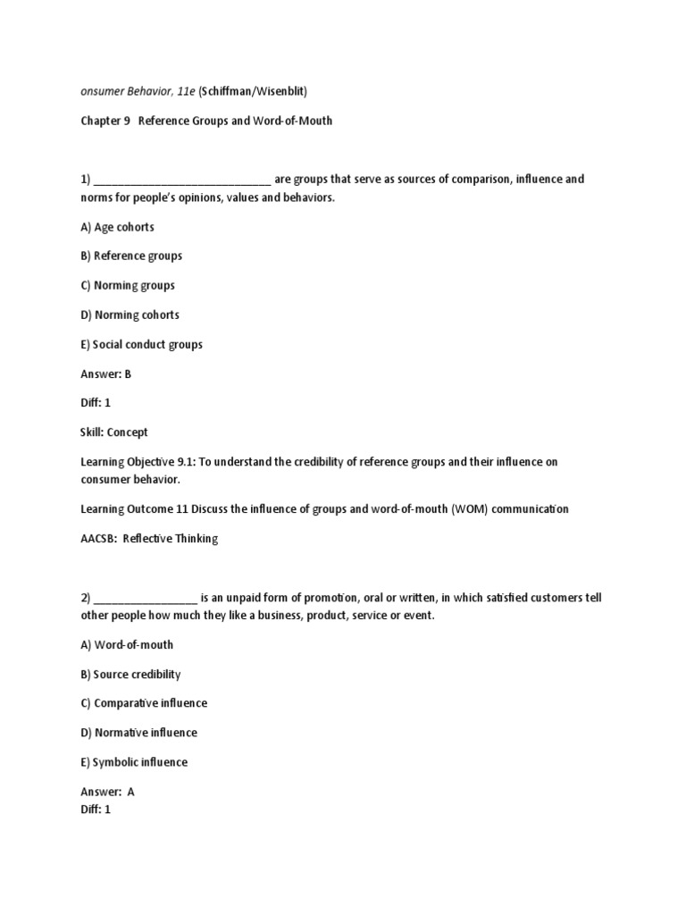 ch9 Text Bank Consumer Behavior | PDF | Credibility | Consumer Behaviour