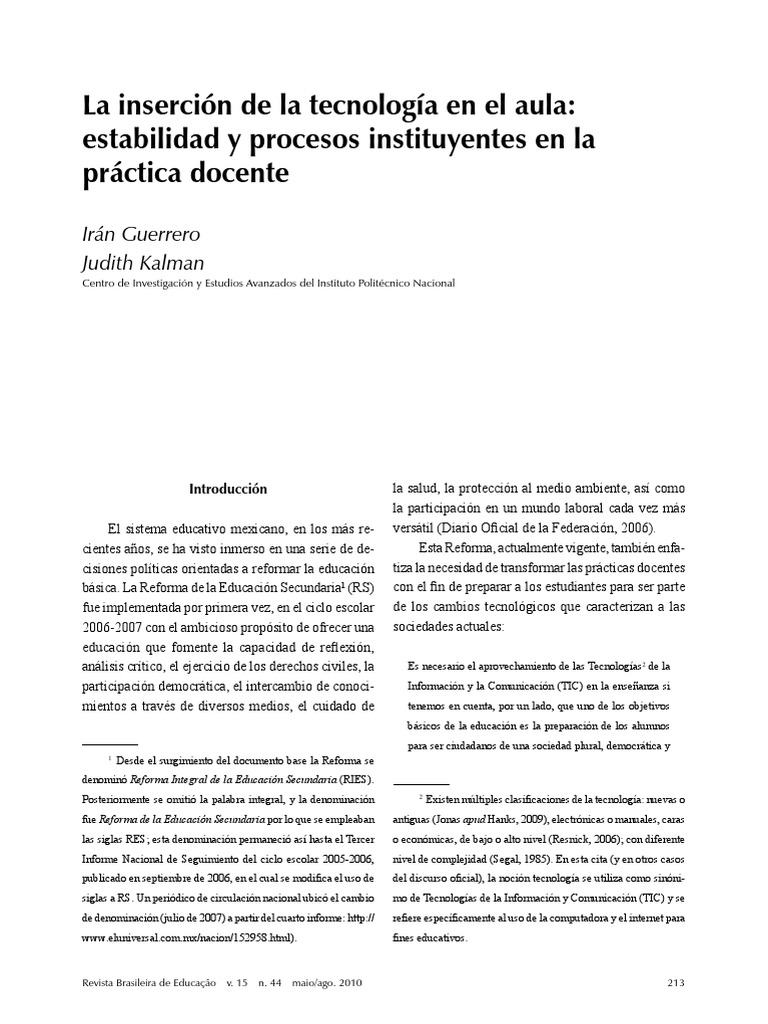 Iran Guerrero y Judith Kalman PDF | PDF | Maestros | Tecnología de ...