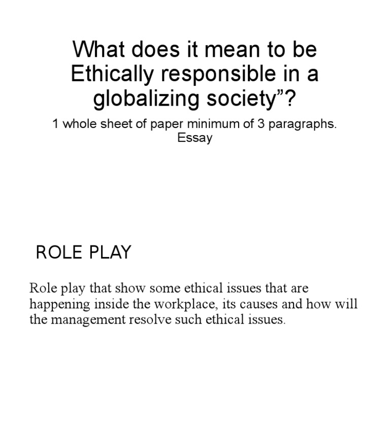 What Does It Mean To Be Ethically Responsible (Autosaved) | PDF | Self ...