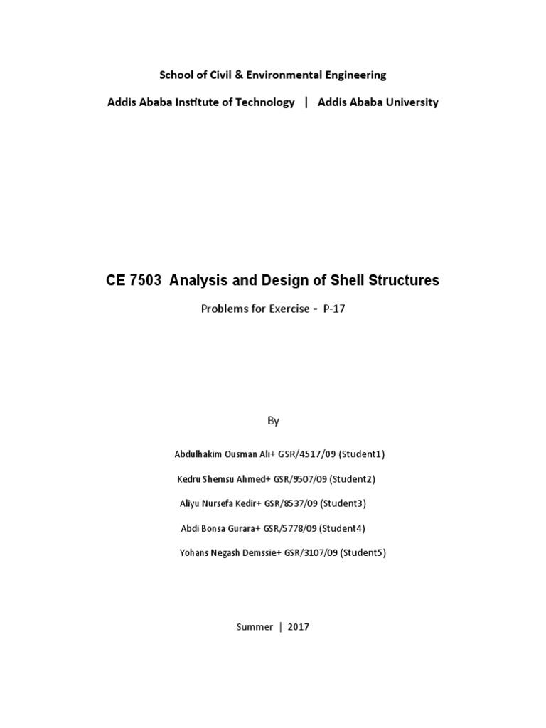 CE 7503 Analysis and Design of Shell Structures | PDF | Nature