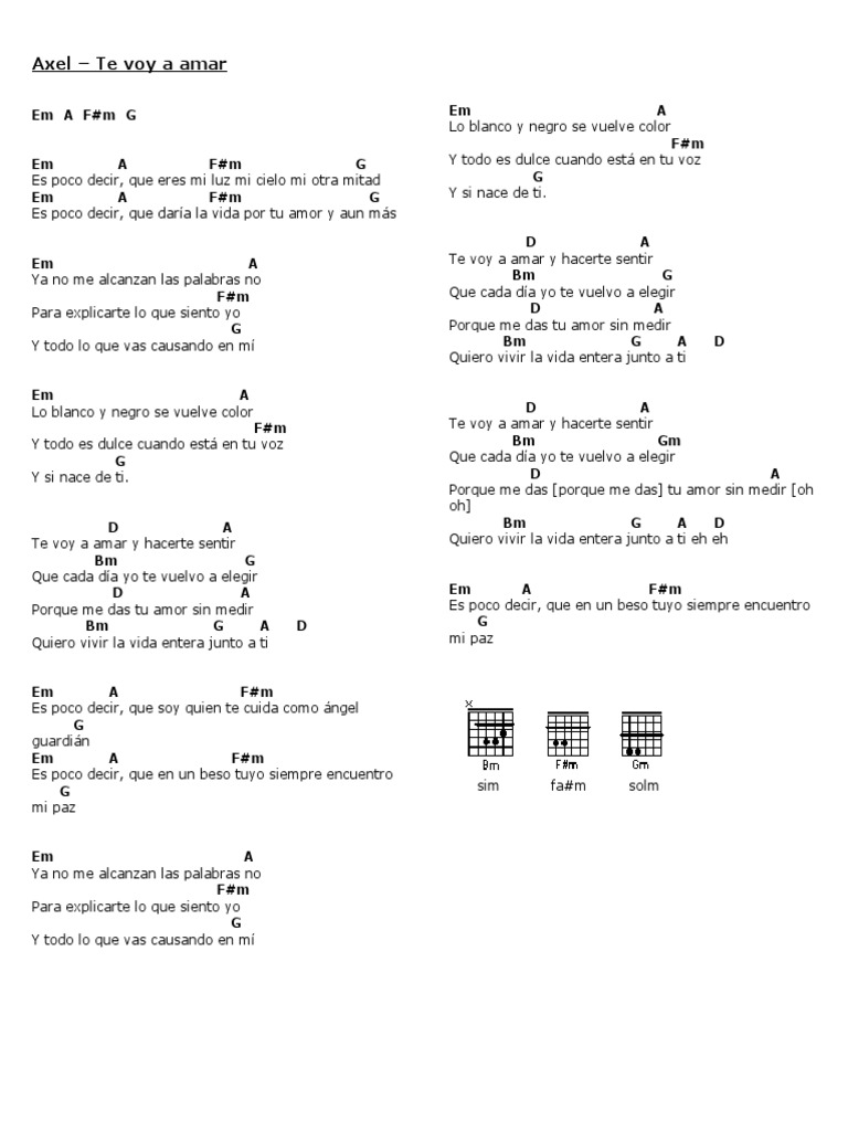 Axel - Te Voy A Amar | PDF | Poesía