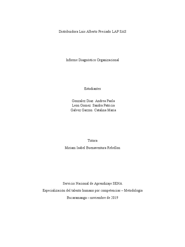 Distribuidora Luis Alberto Preciado LAP SAS Este | PDF | Bienestar ...