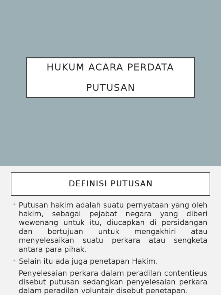 Definisi dan Jenis Putusan Hukum Perdata | PDF | Hukum