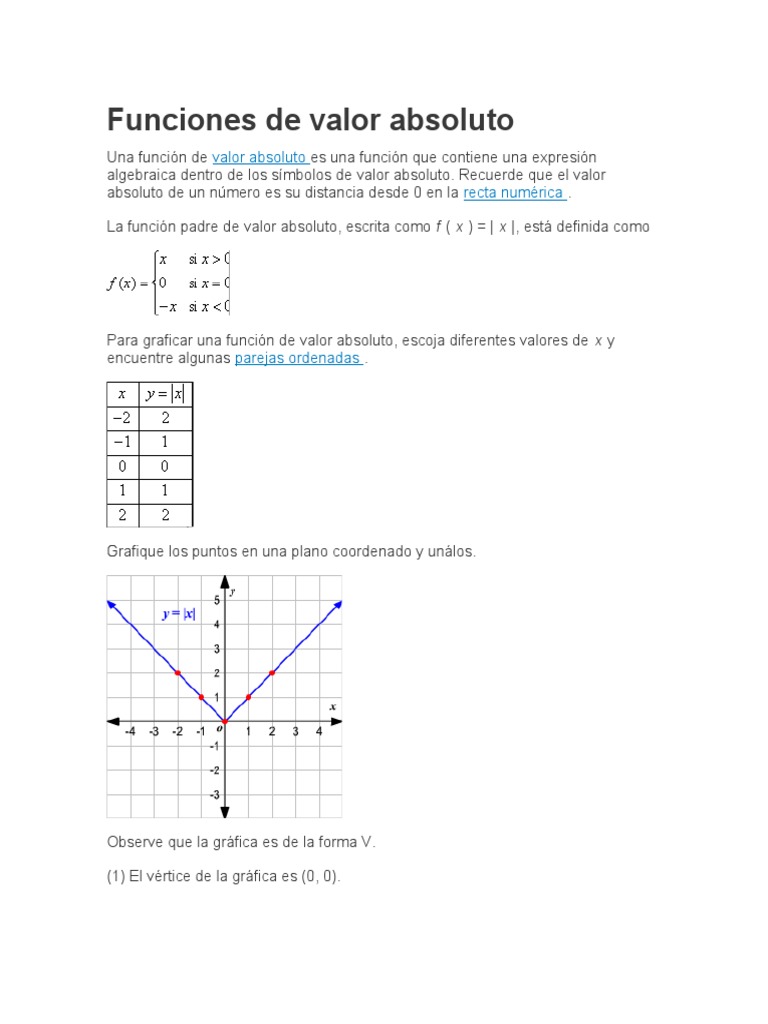 Exposicion Funciones de Valor Absoluto | PDF