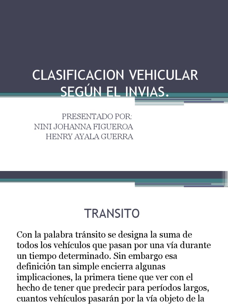 Clasificacion Vehicular Según El Invias | PDF | Eje | La congestión del tráfico
