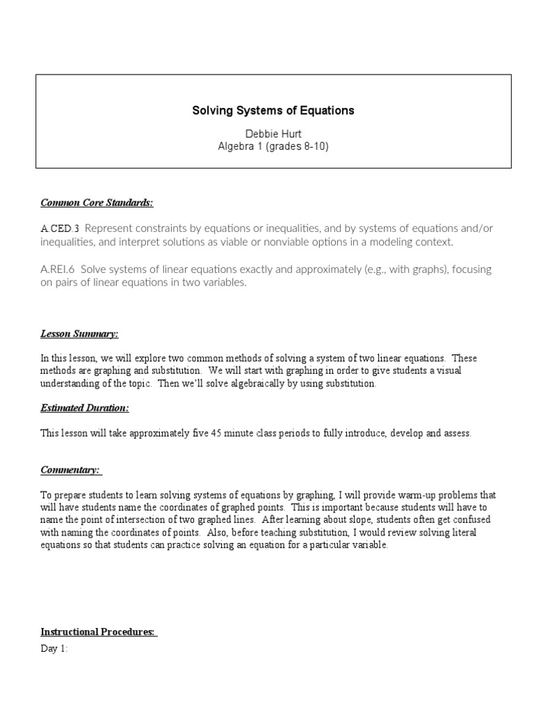 CSCC Lesson Plan | Download Free PDF | Equations | Teaching Mathematics
