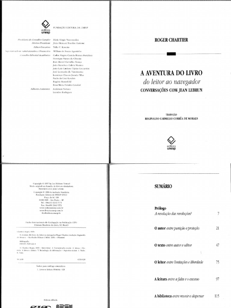 CHARTIER, Roger - A Aventura Do Livro | PDF
