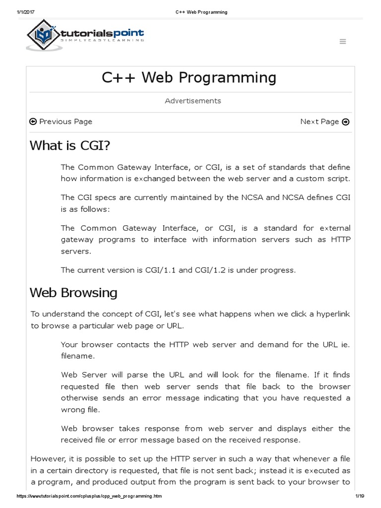 C++ Web Programming | PDF | Http Cookie | World Wide Web