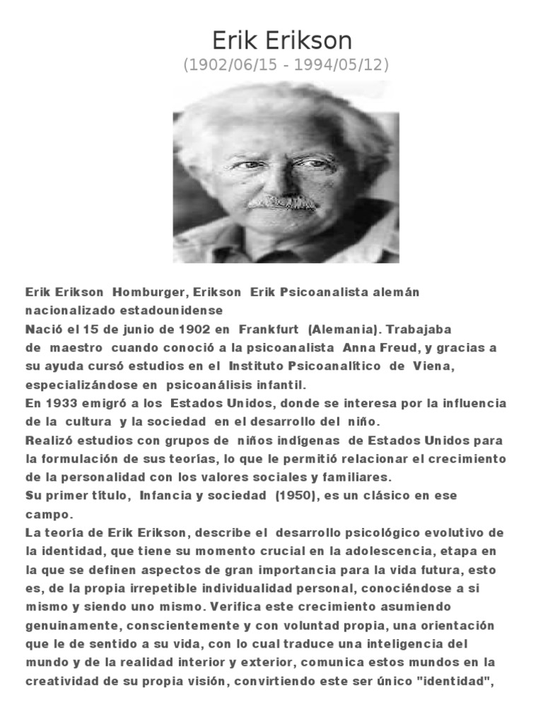 Biografía de Erik Erikson | PDF | Ciencias sociales