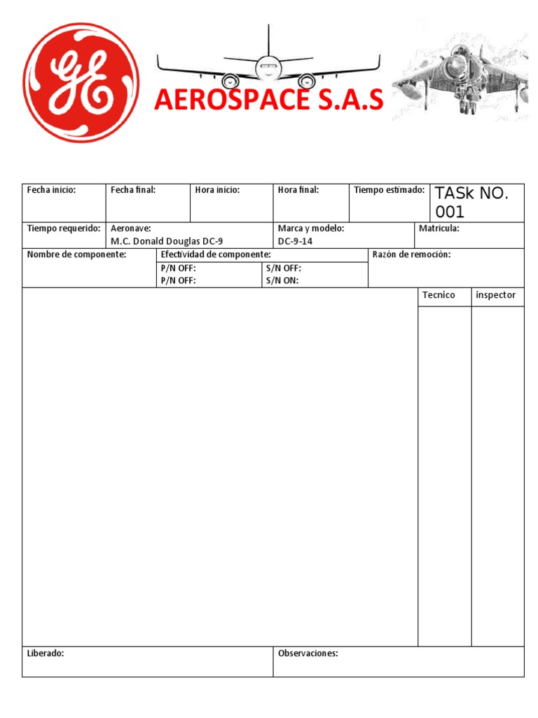 Task Card Aerospace Finalizada | PDF