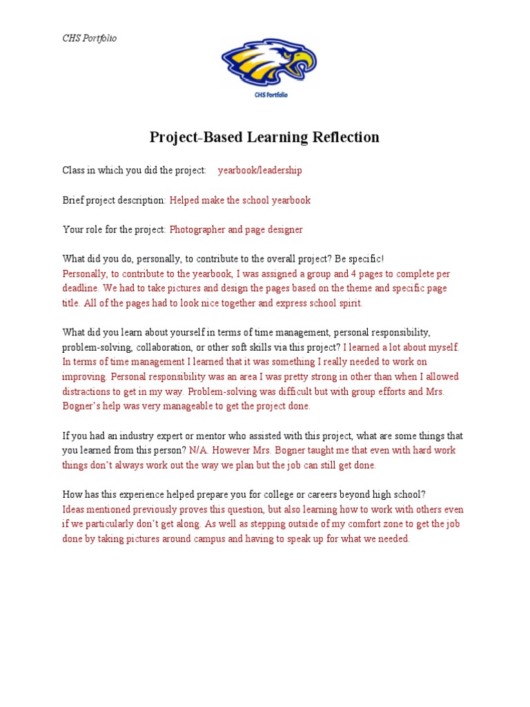 Yearbook Project Reflection and Skills | PDF