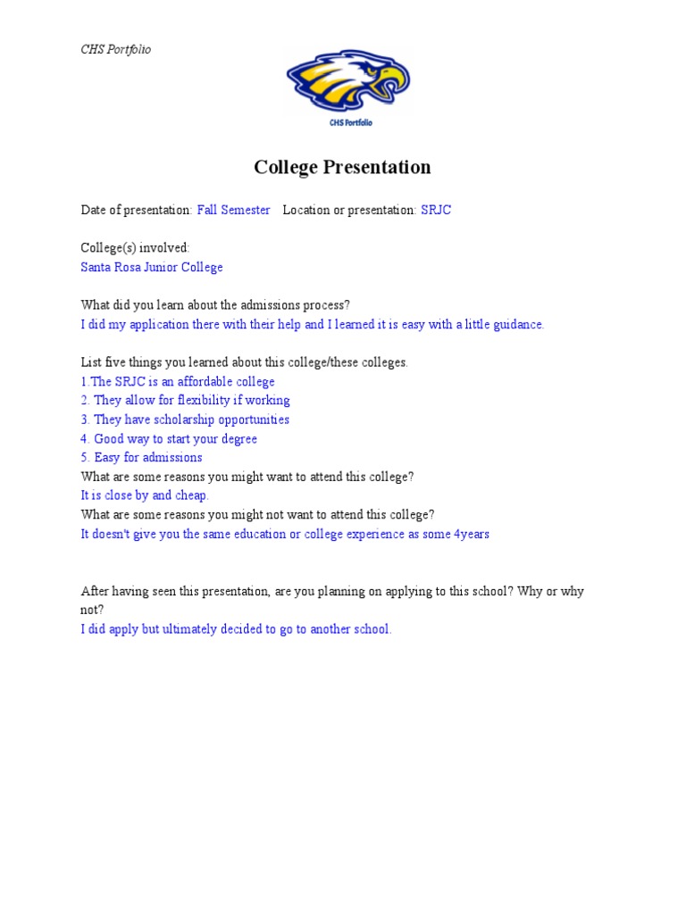 College Presentation | PDF