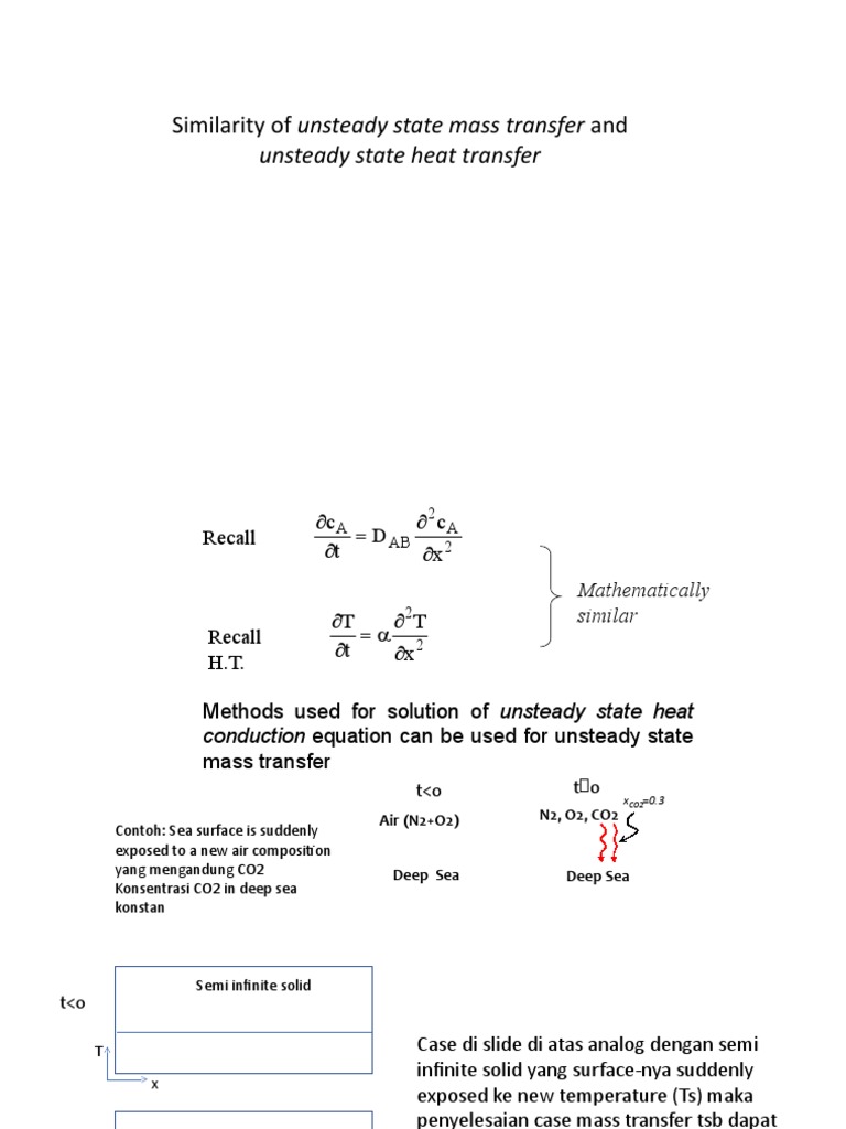 Similarity of Unsteady State Mass Transfer and | PDF