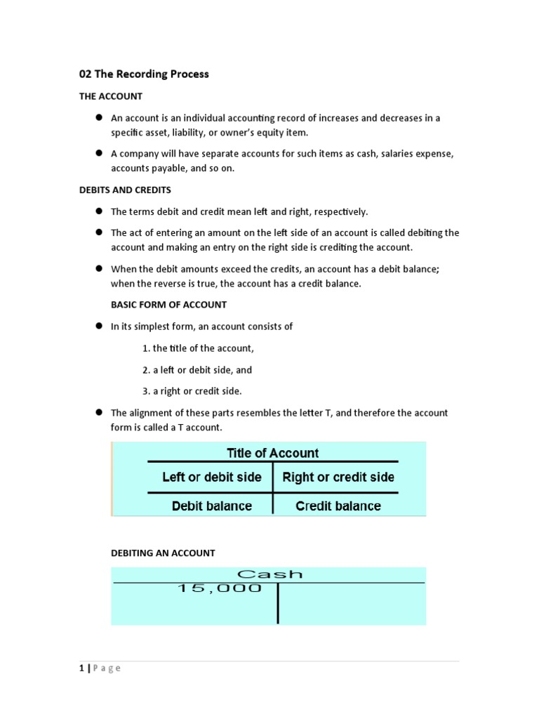 02 The Recording Process | PDF | Debits And Credits | Corporations