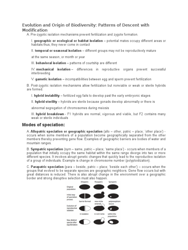 Evolution and Origin of Biodiversity | PDF | Taxonomy (Biology ...