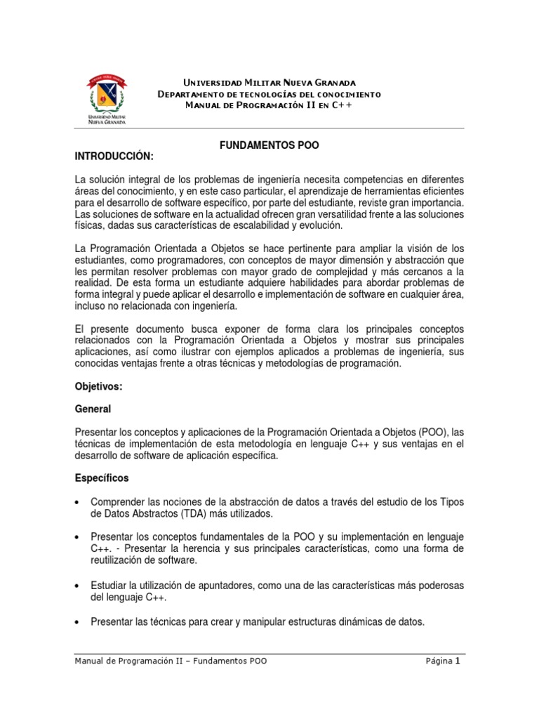 Fundamentos POO | PDF | Objeto (informática) | Programación orientada a objetos