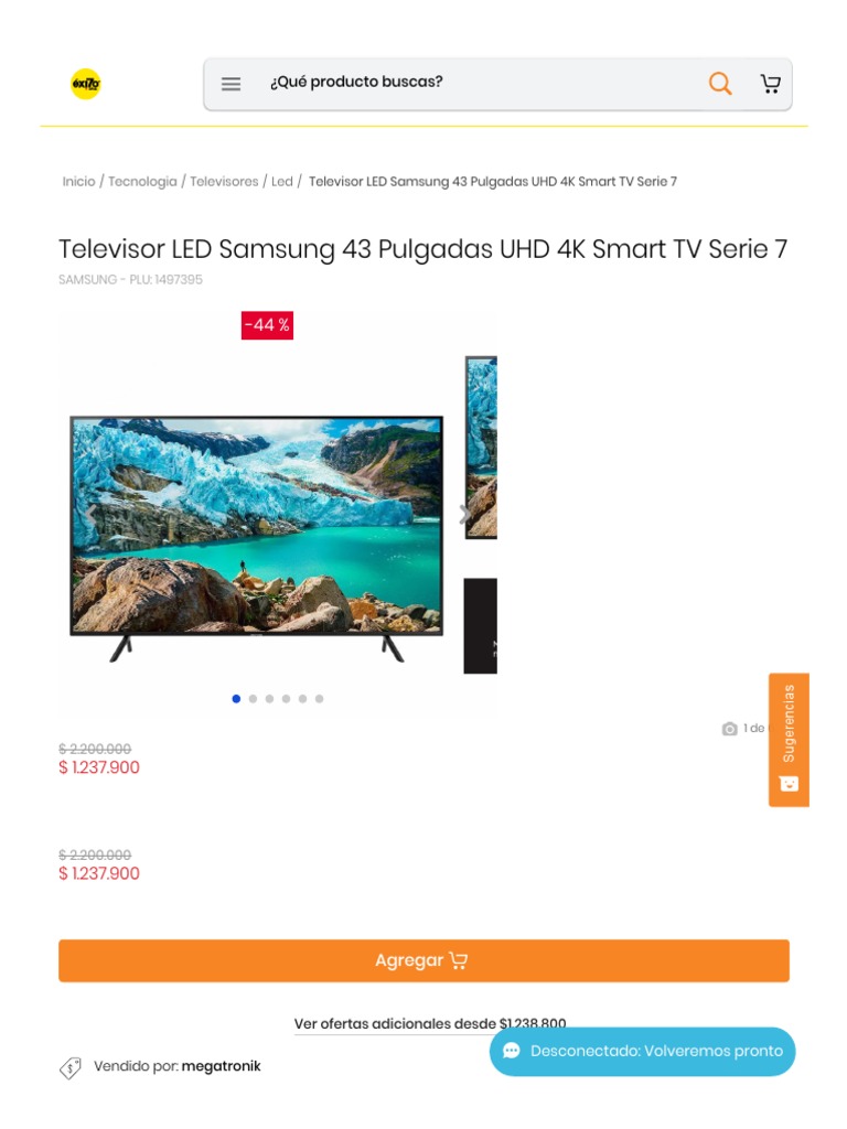 Cotizacion Exito Televisor LED Samsung 43 Pulgadas UHD 4K Smart TV PDF ... Cotizacion Exito Televisor LED Samsung 43 Pulgadas UHD 4K Smart TV PDF ...
