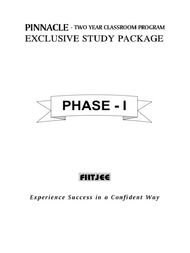 Fiitjee Phase 1 Thoery Package PCM | PDF