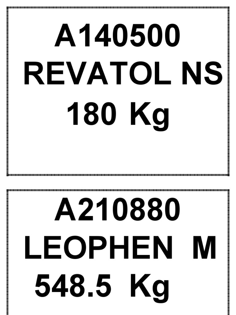 Productos Químicos: Revatol y Leophen | PDF | Tecnología