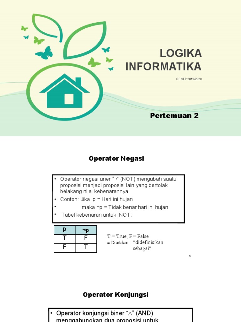 Operator Logika Dan Tabel Kebenaran | PDF
