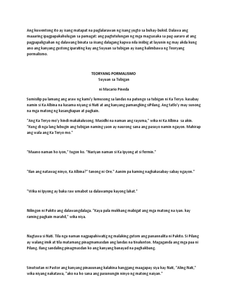 Suyuan Sa Tubigan | PDF