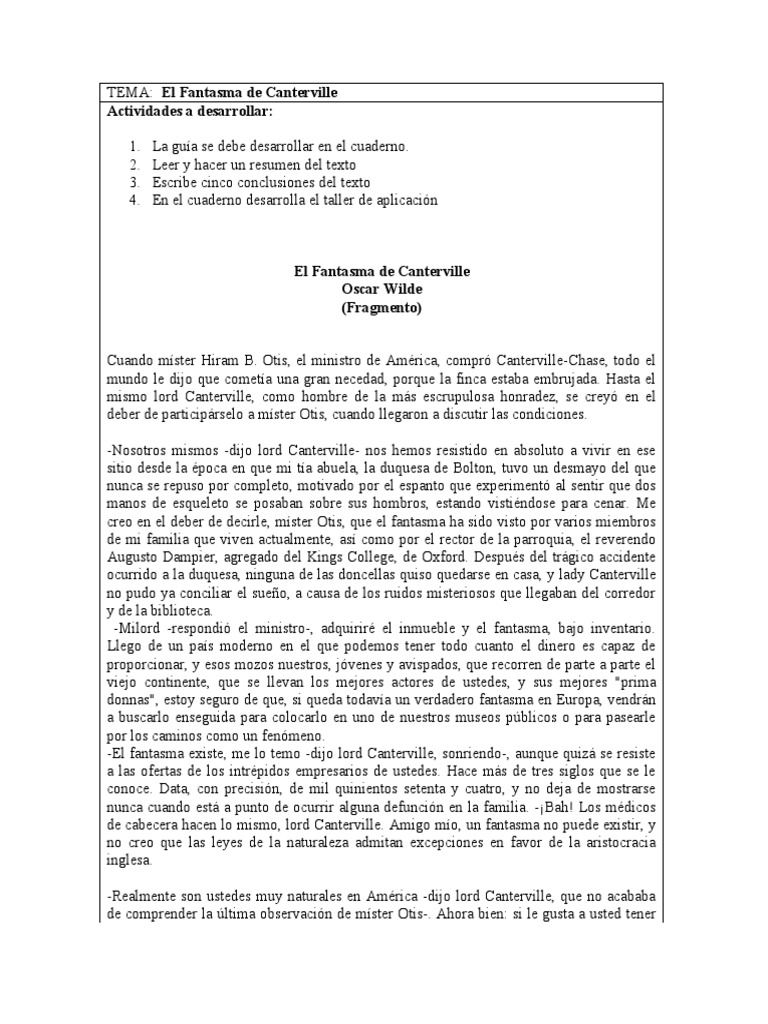 Comprension Lectora 8 | PDF | Fantasmas