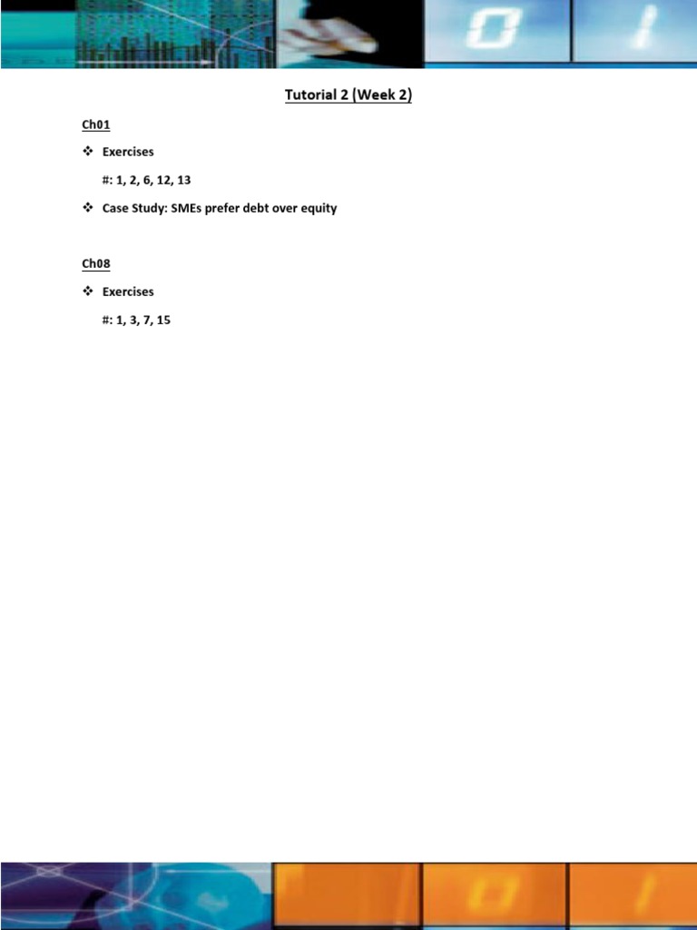 Tutorial 2 (Week 2) : Exercises | PDF