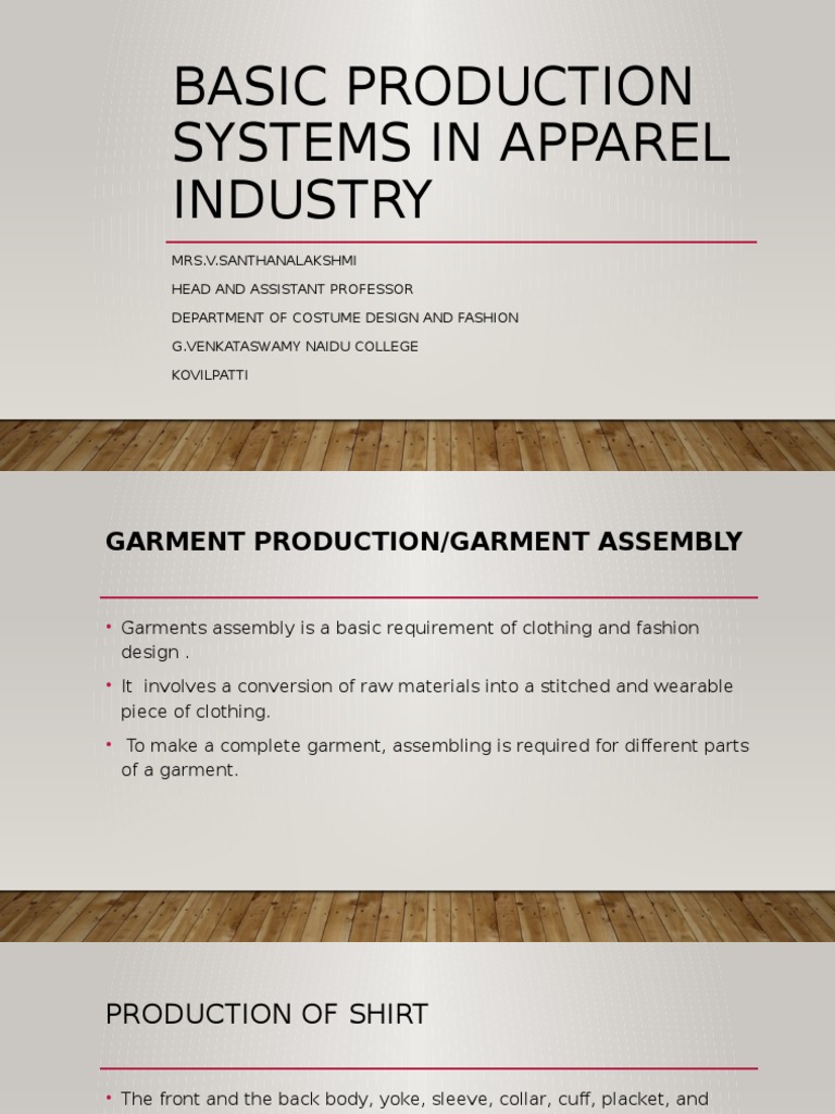 Apparel Production Systems Guide | PDF | Shirt | Clothing