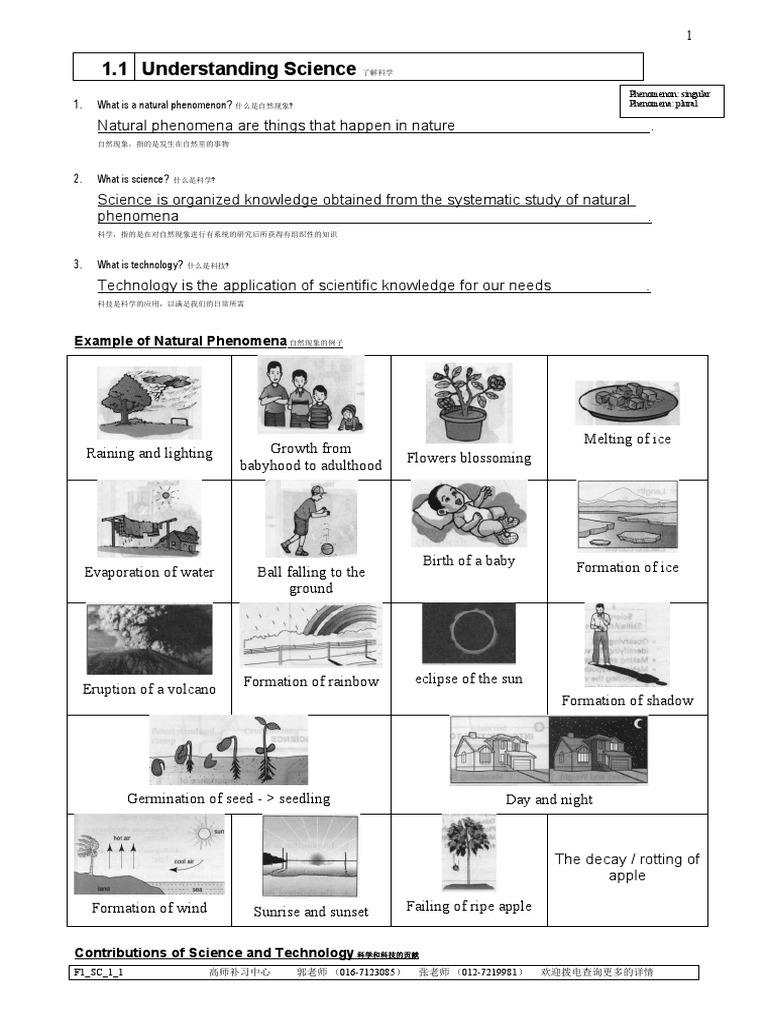 1.1 Understanding Science: Example of Natural Phenomena | PDF ...