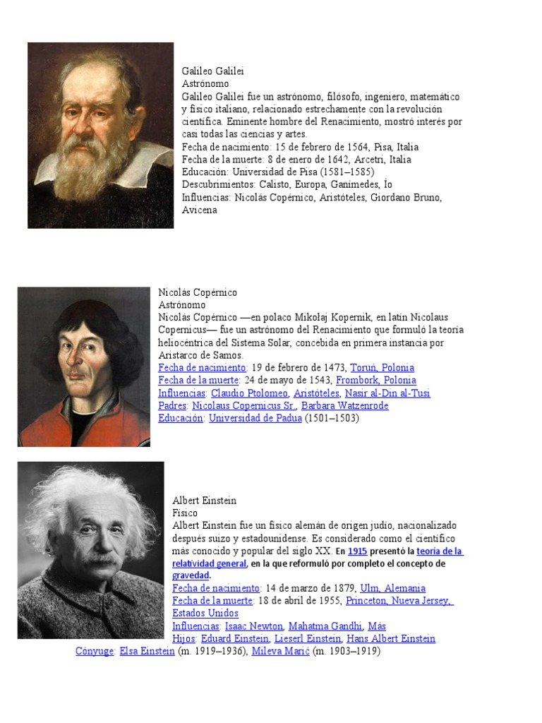 Galileo Galilei | PDF | Nicolás Copérnico | Isaac Newton