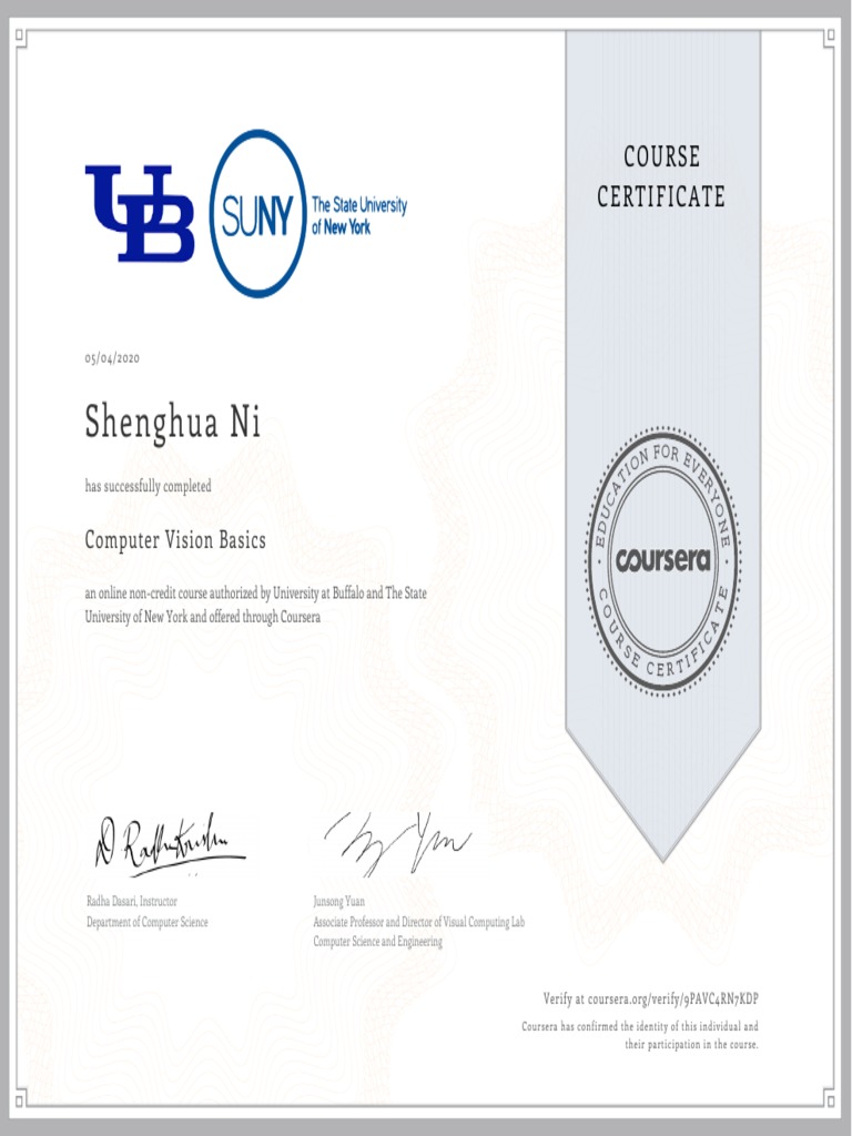 Shenghua Ni: Course Certificate | PDF | Digital Technology | Computing